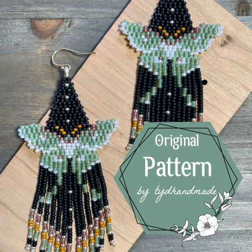 Luna Moth Fringe Earrings Original Pattern by Opal and Olive - Etsy Canada