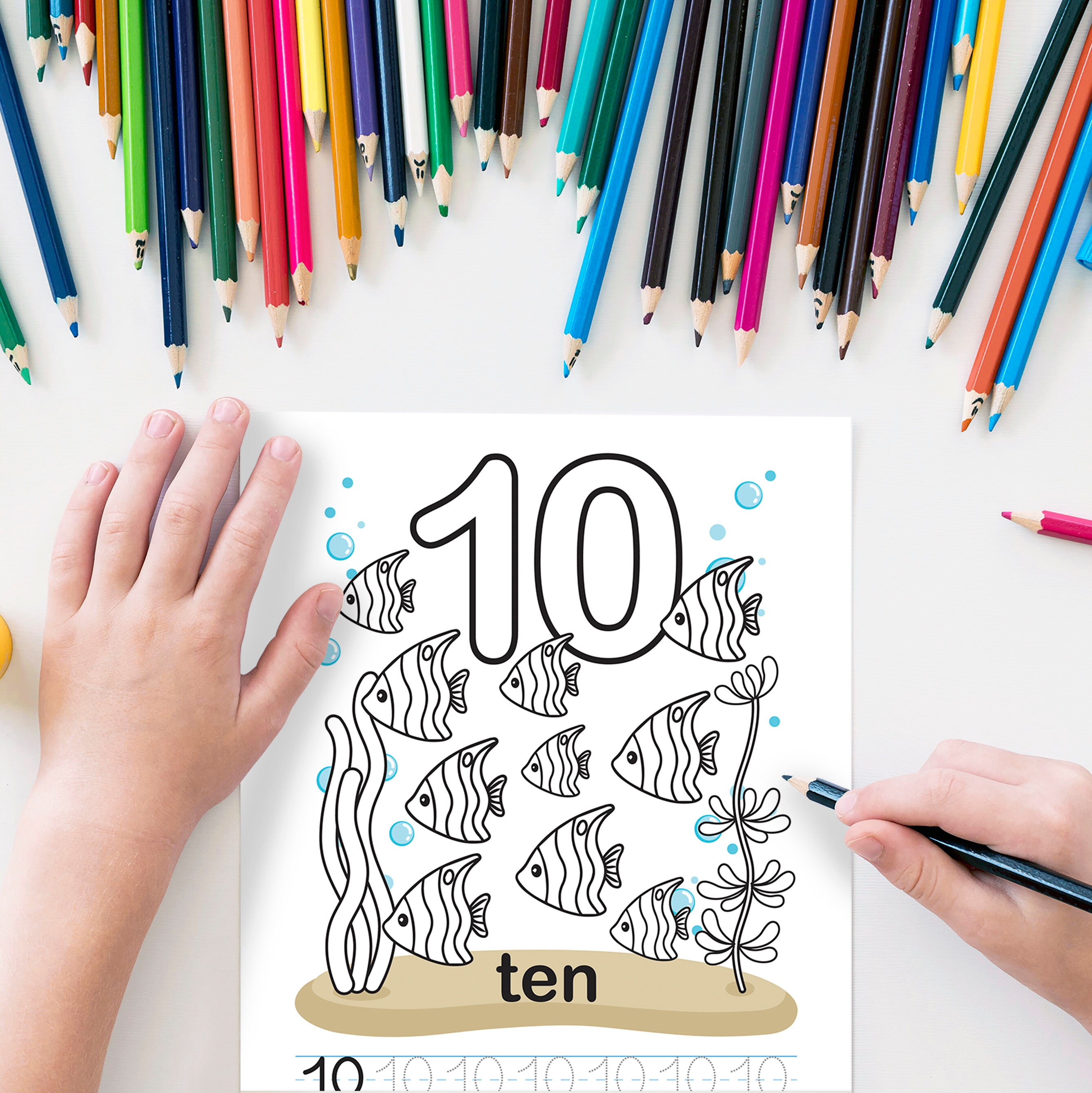 Compter tracer et colorier les nombres Téléchargement - Etsy France