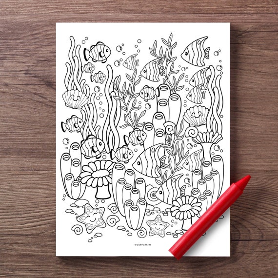 Sea Fun Coloring Page 2 Insta Digital Download Kids - Etsy