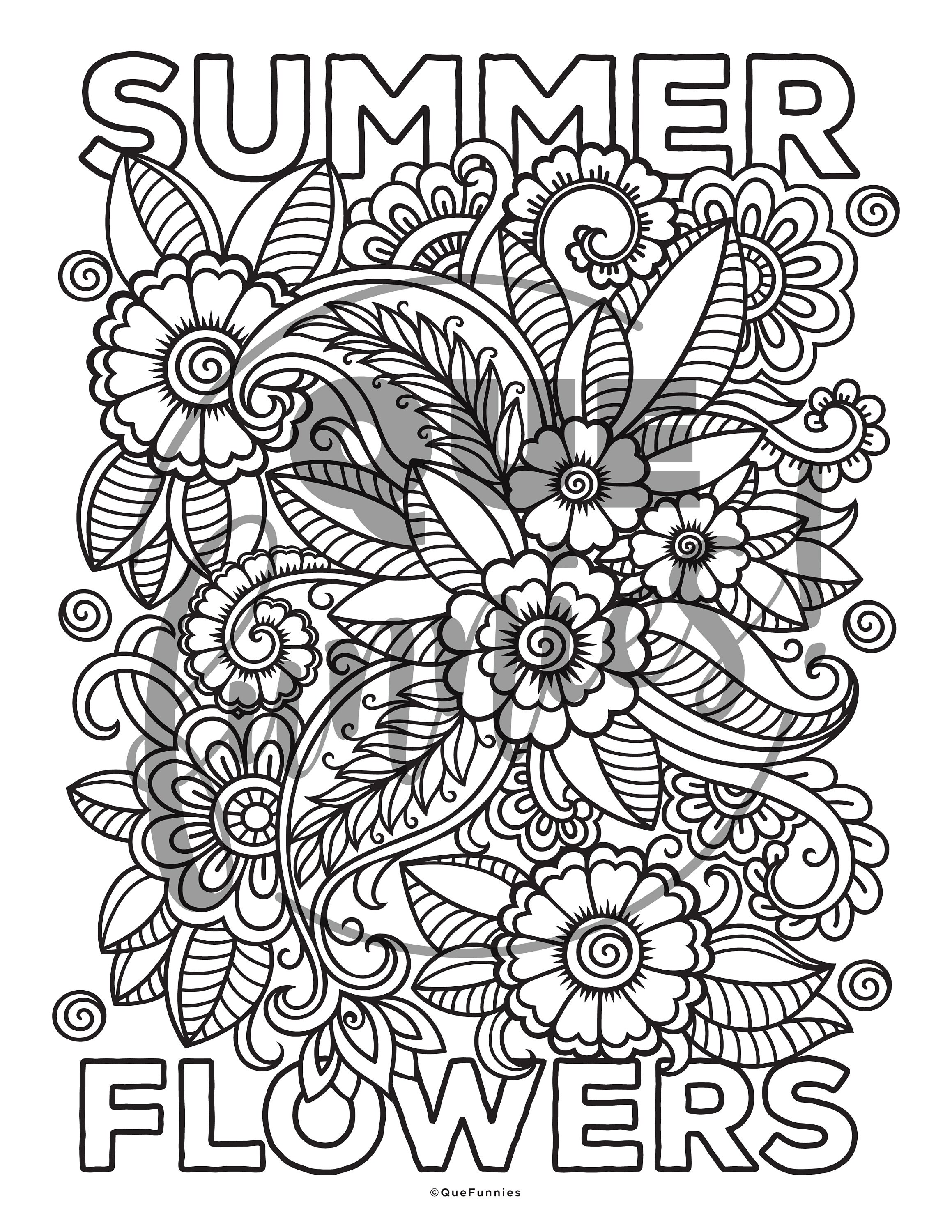 Summer Flowers Coloring Page Insta Digital Download Kids Coloring ...