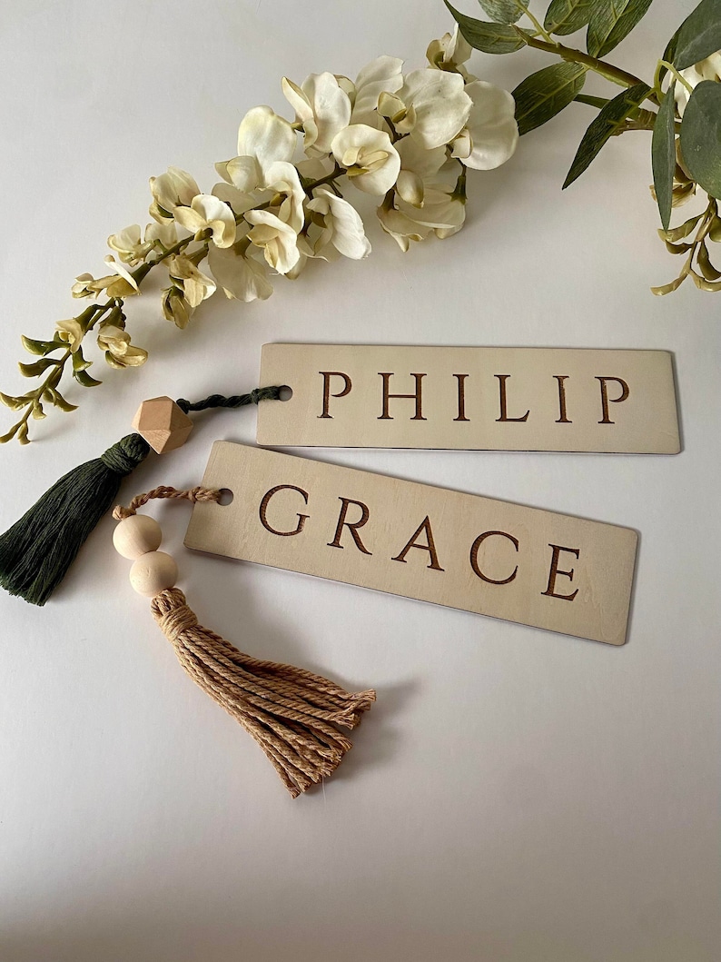PERSONALIZED Wooden Bookmarks With Tassel - Etsy