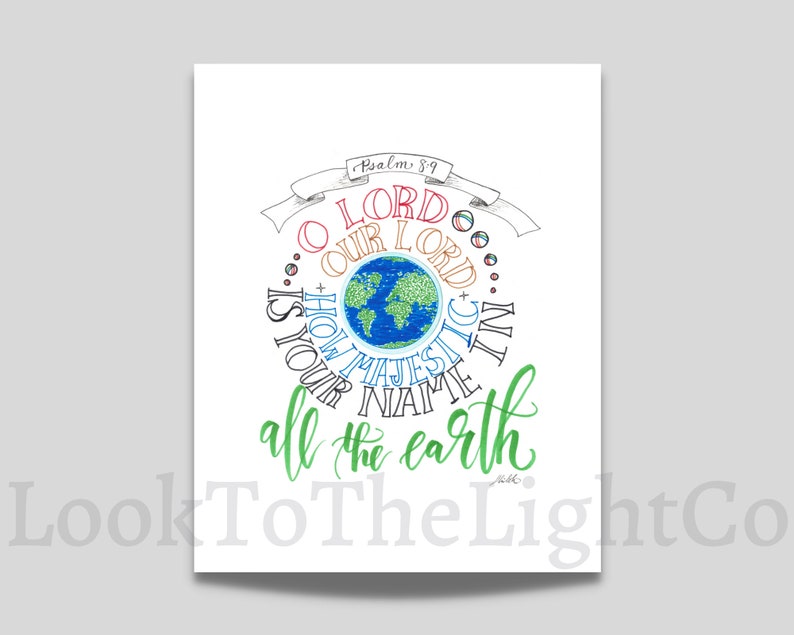 O Lord Our Lord Digital Download, Printable Christian Word Art PNG ...