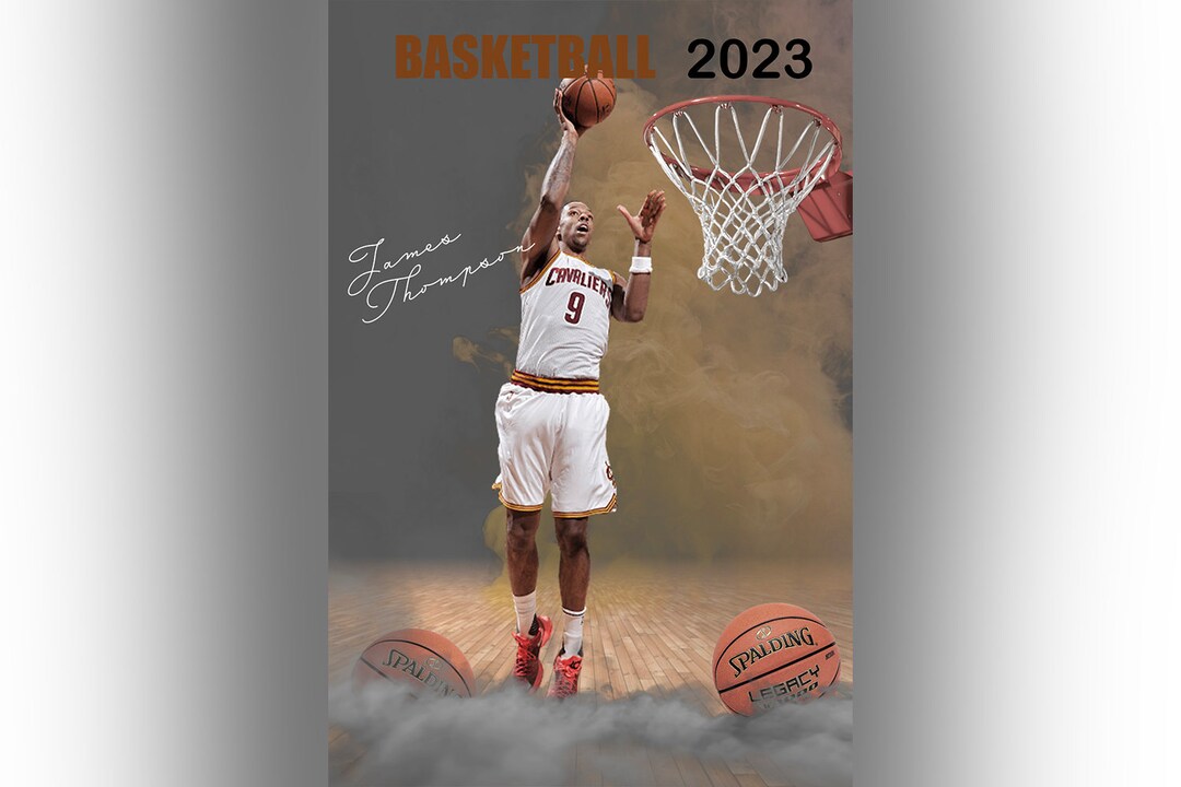 Digital Basketball Poster Sports Template, PSD, Senior Photos, Sports ...