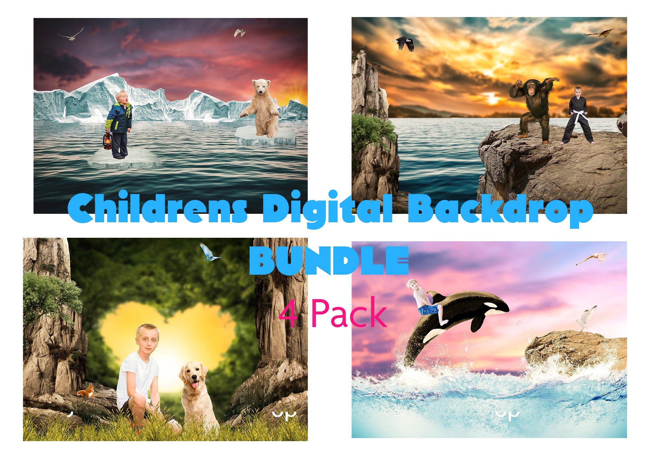 Childrens Fantasy Digital Backdrop Bundle, 4 Pack - Etsy