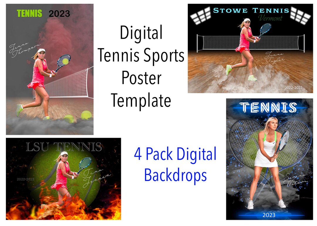 Digital Tennis Sports Poster Template Backdrops, Sports Backdrops ...