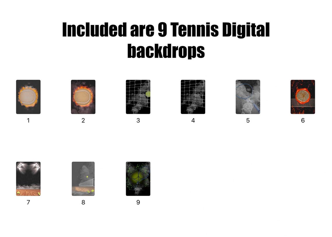 Digital Tennis Backdrops, Tennis Poster Template, Digital Tennis ...