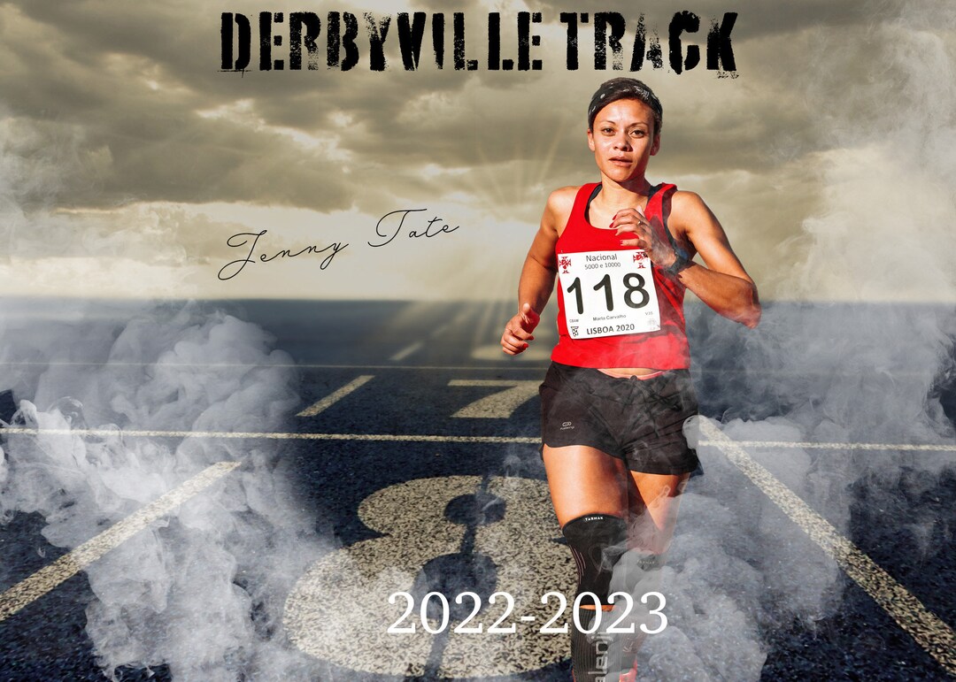 Track Sports Poster Photoshop Template, Digital Sports Poster, Senior ...