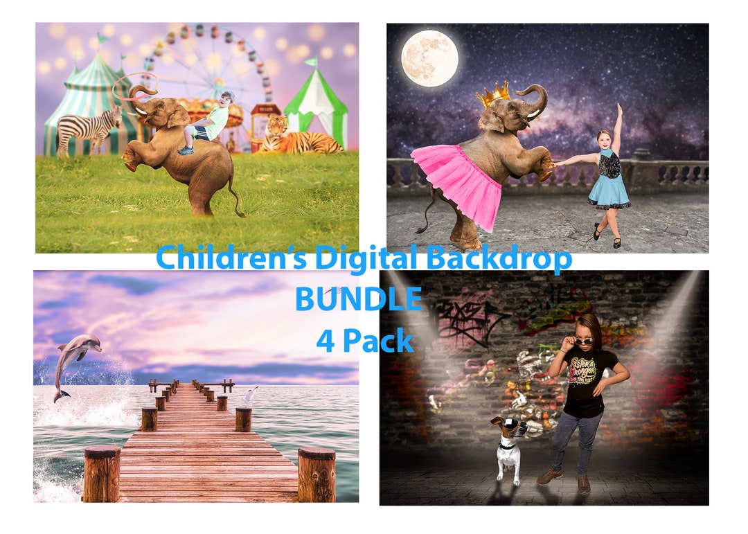 Childrens Digital Backdrop Bundle Pack, Great for Kids, Pets, and ...