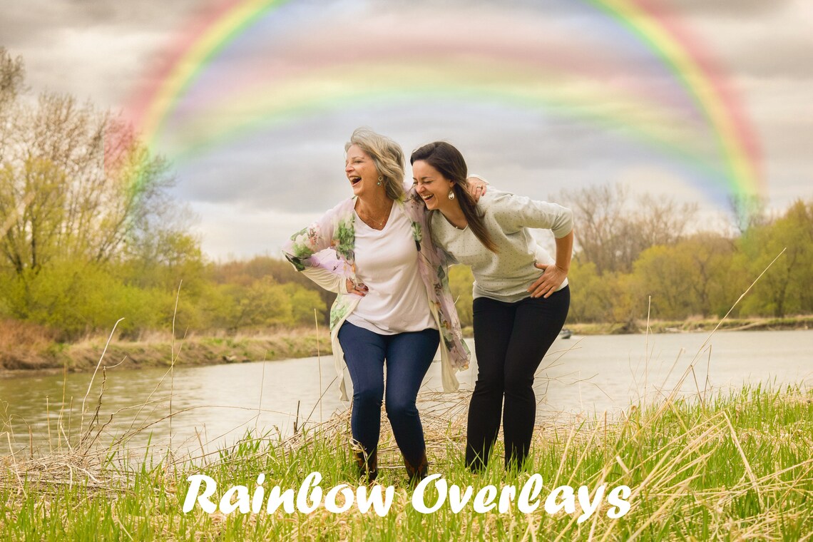 30 Rainbow Overlays, Photoshop Rainbow Overlays, Png, Double Rainbow ...