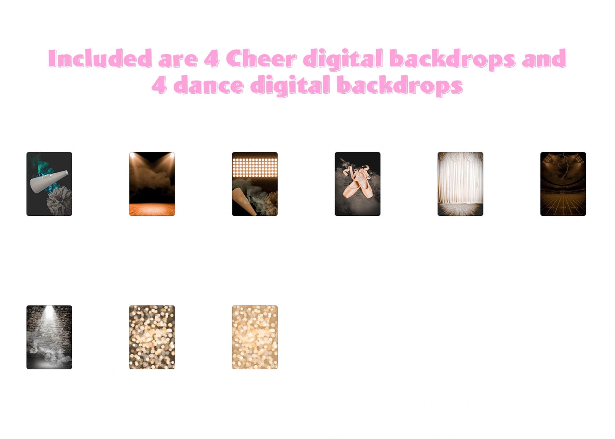 8 Digital Dance and Cheer Backdrops, Digital Cheer Backdrops, Sports ...
