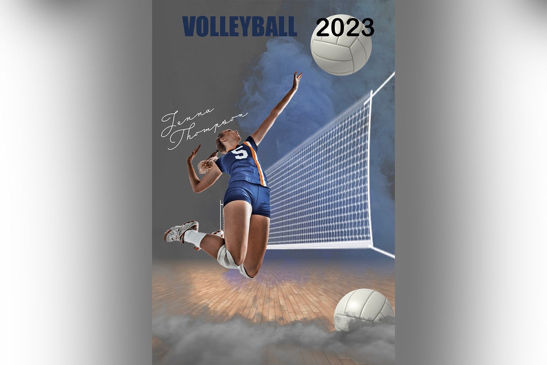 Volleyball Sports Poster Template Senior Photos Sports Team - Etsy