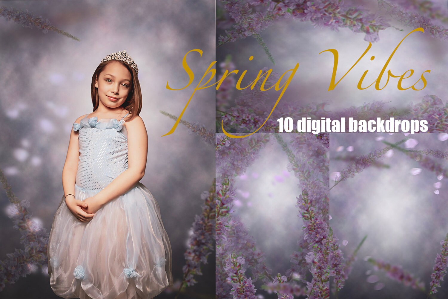 Digital Portrait Backdrops, Spring Backdrops, Lavender Floral Backdrop ...