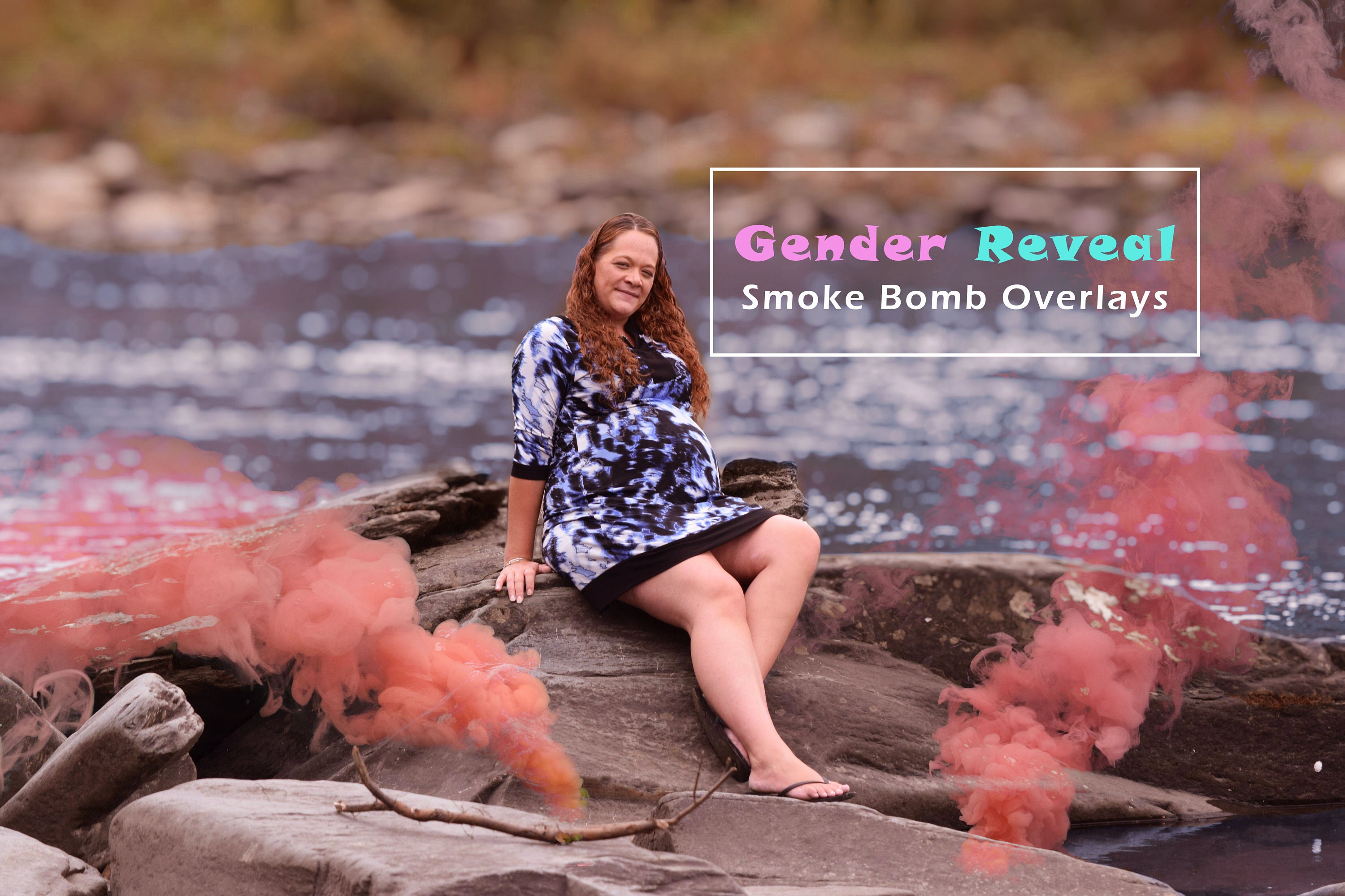 25 Gender Reveal Smoke Bomb Overlays, Colorful Smoke Digital Overlays ...