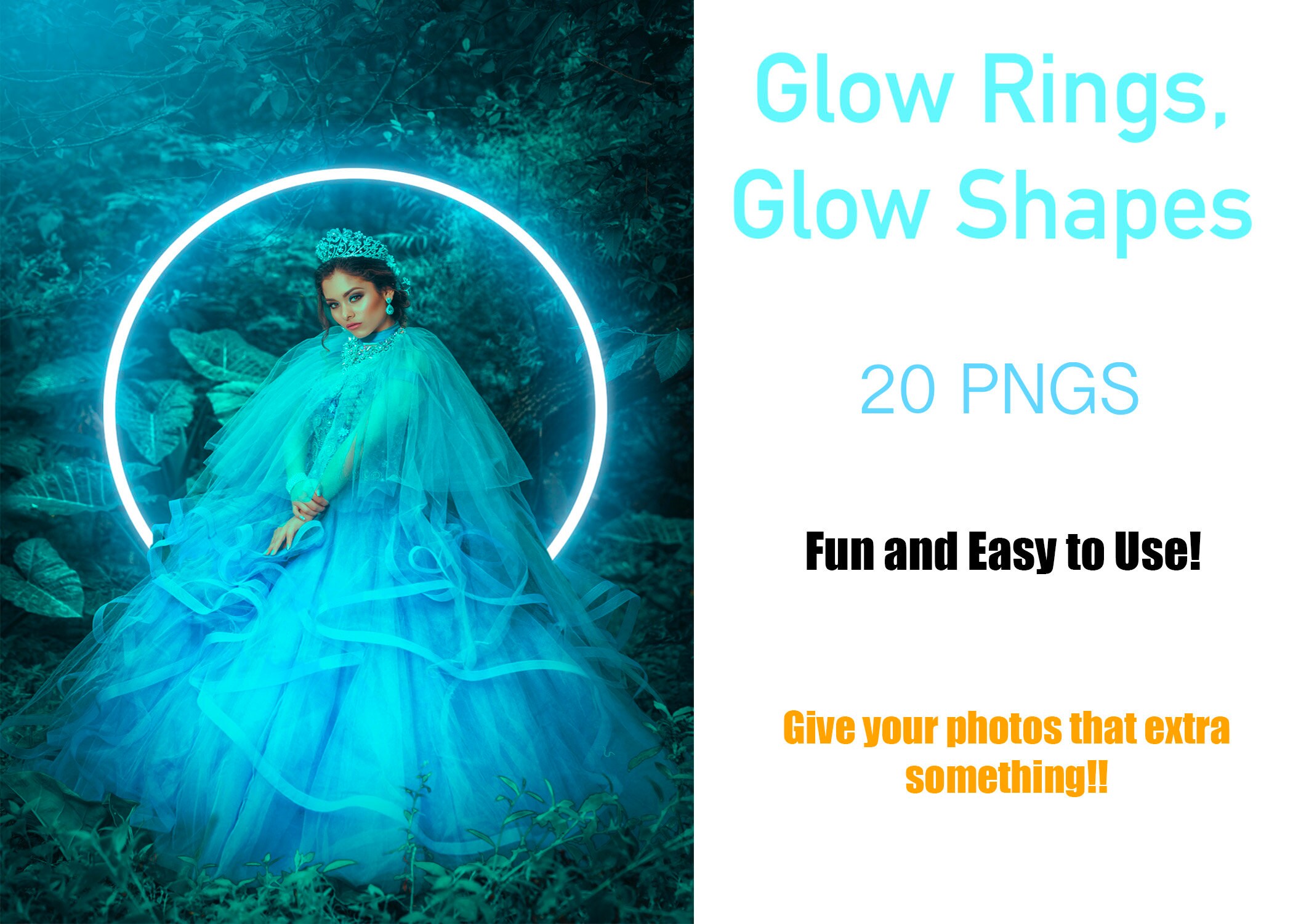 Light Ring Pngs, Glow Rings, Glow Shapes, PNG Overlays for Photoshop ...
