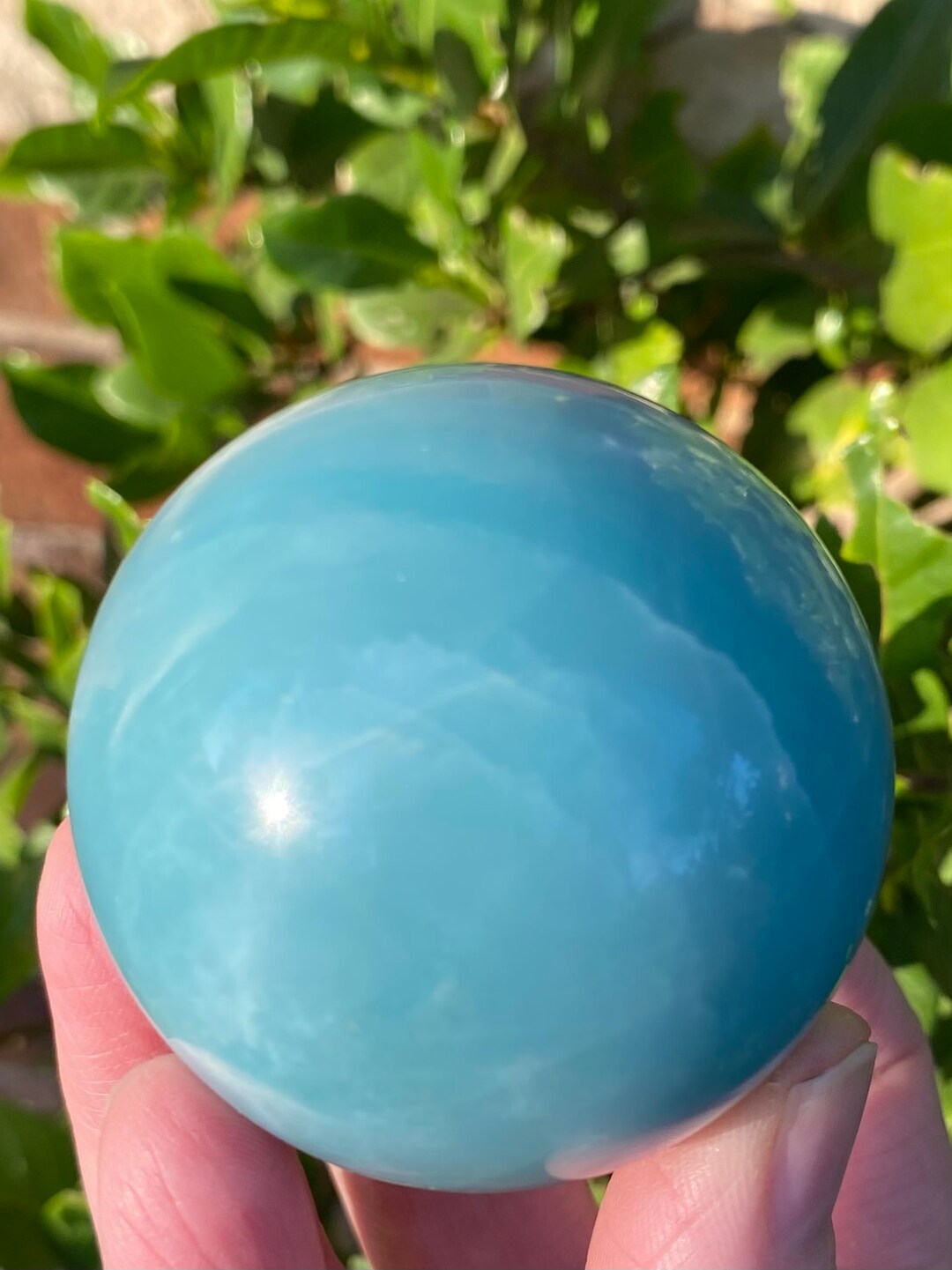 Natural Caribbean Blue Calcite Sphere, Large Sky Blue Calcite Sphere ...
