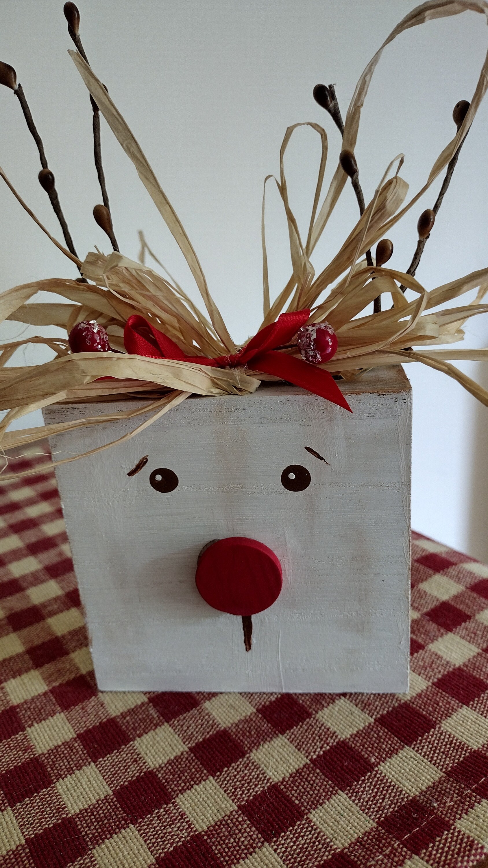 Rustic Wooden Reindeer Block - Etsy