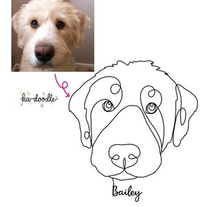 Custom One Line Dog, Pet Portrait, Dog Line Art, Continuous Line ...