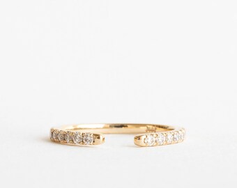 Open Cuff Wedding Band Diamond - Etsy