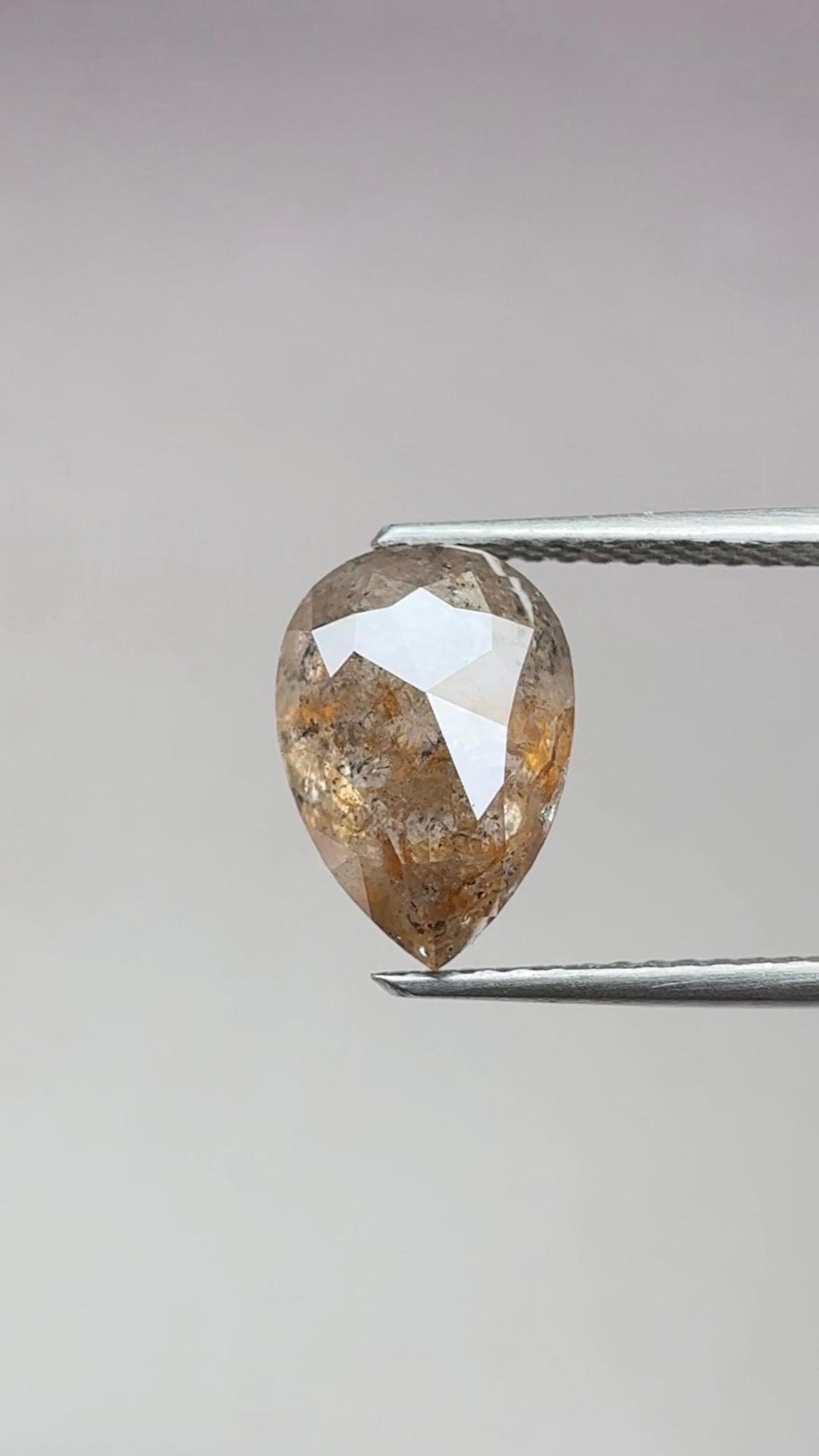 2.36 CT Icy Pear Salt and Pepper Diamond: Engagement Ring Stone - Etsy