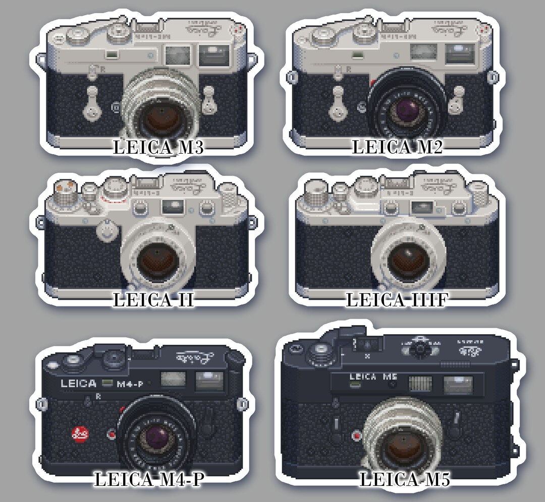 Pixel Art Film Camera Stickers: Range Finder, Compact, Leica Film ...