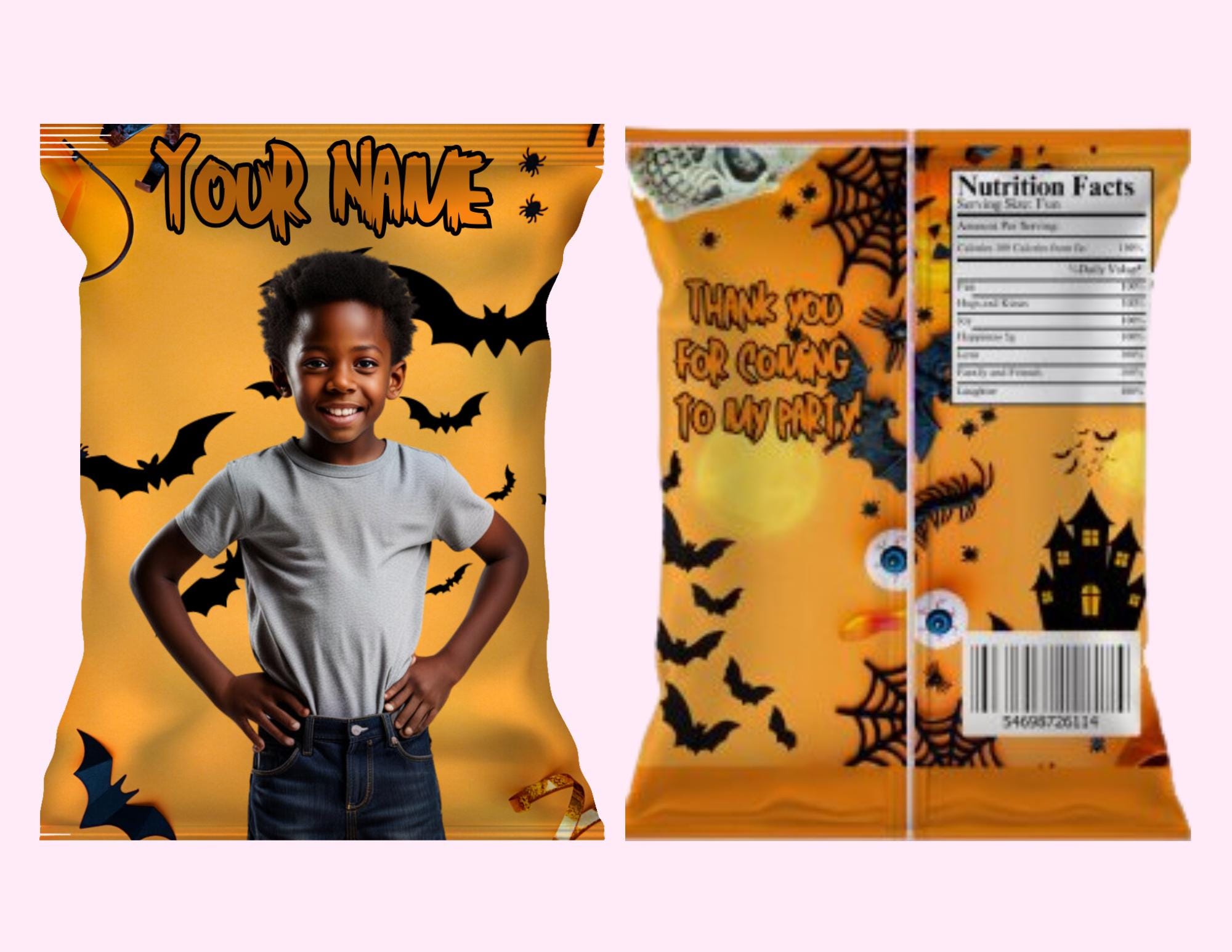 Editable Halloween Birthday Bundle - Welcome Sign, Candy Pop, Chip Bag ...