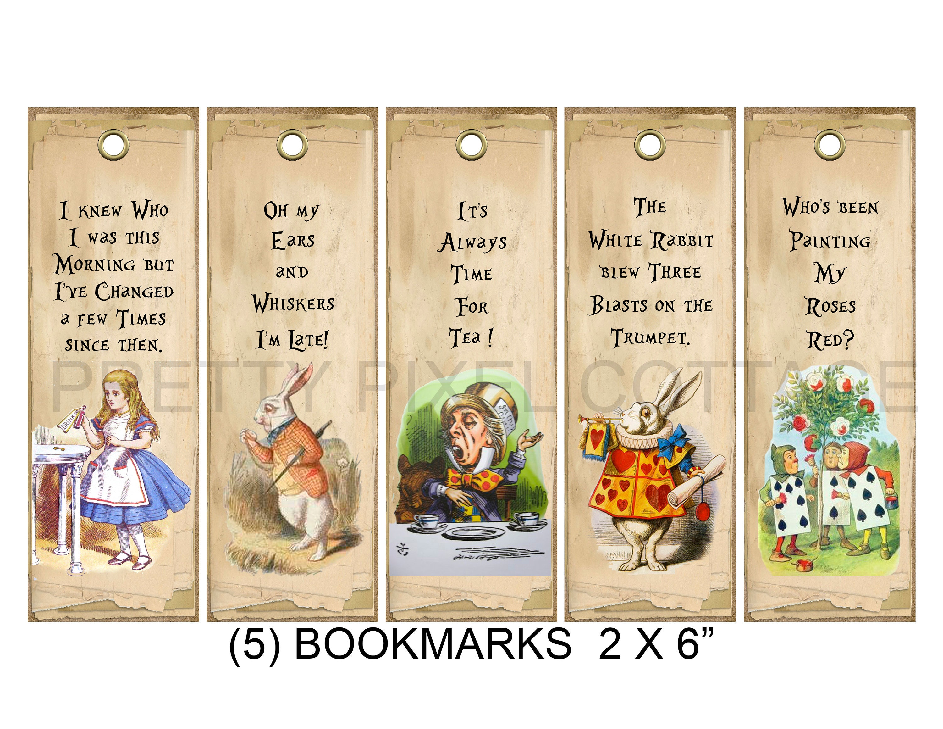Alice in Wonderland Bookmarks Alice Quotes Wonderland - Etsy