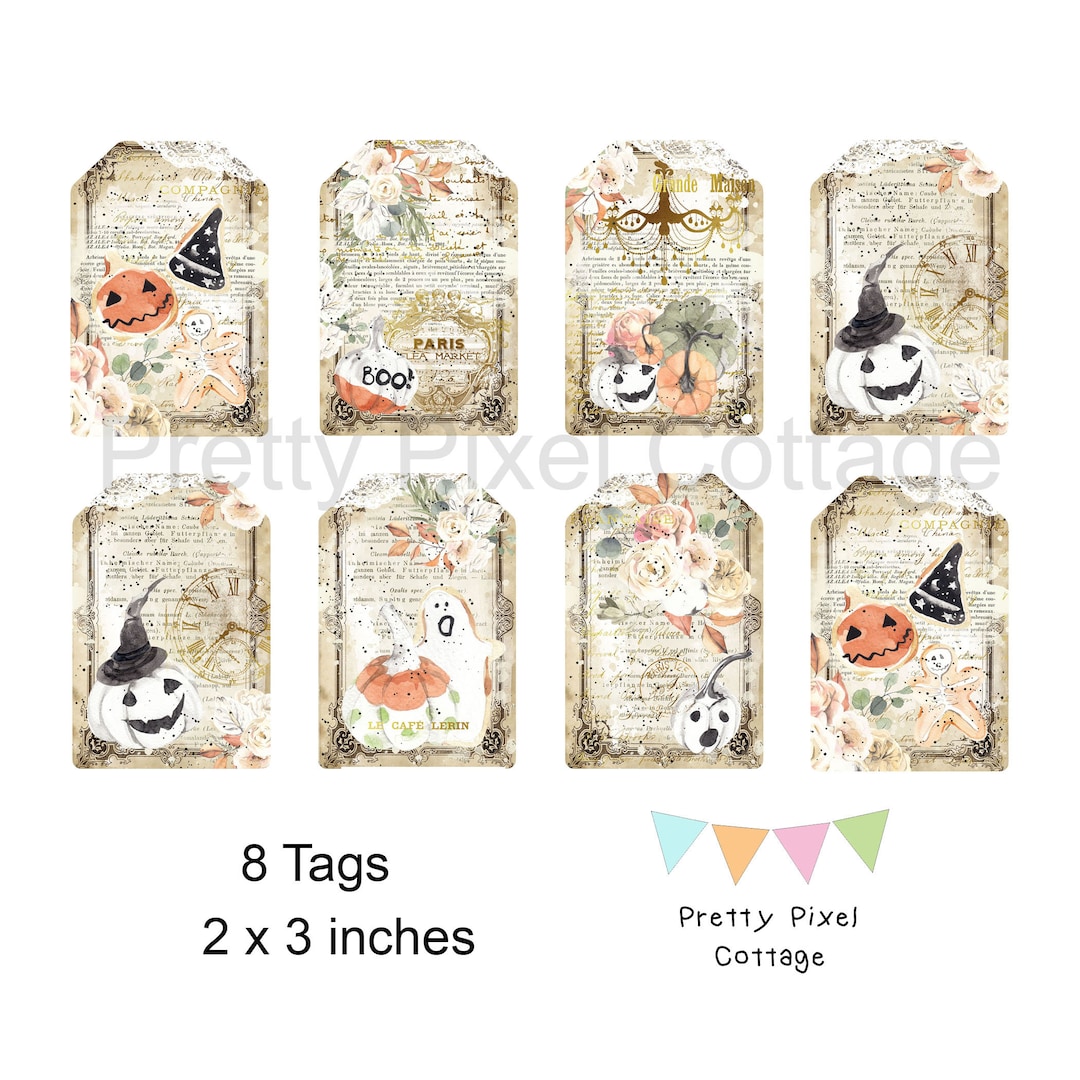 Spooks & Pumpkins, Halloween Tags, Shabby Chic, Halloween, Tags ...