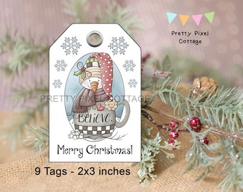 Snowman With Hat & Scarf Christmas Gift Tags Cute - Etsy