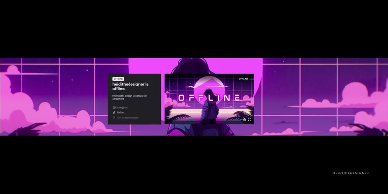 Twitch and Kick Offline Banner Pack 80's Aesthetic Bakpak Twitch ...