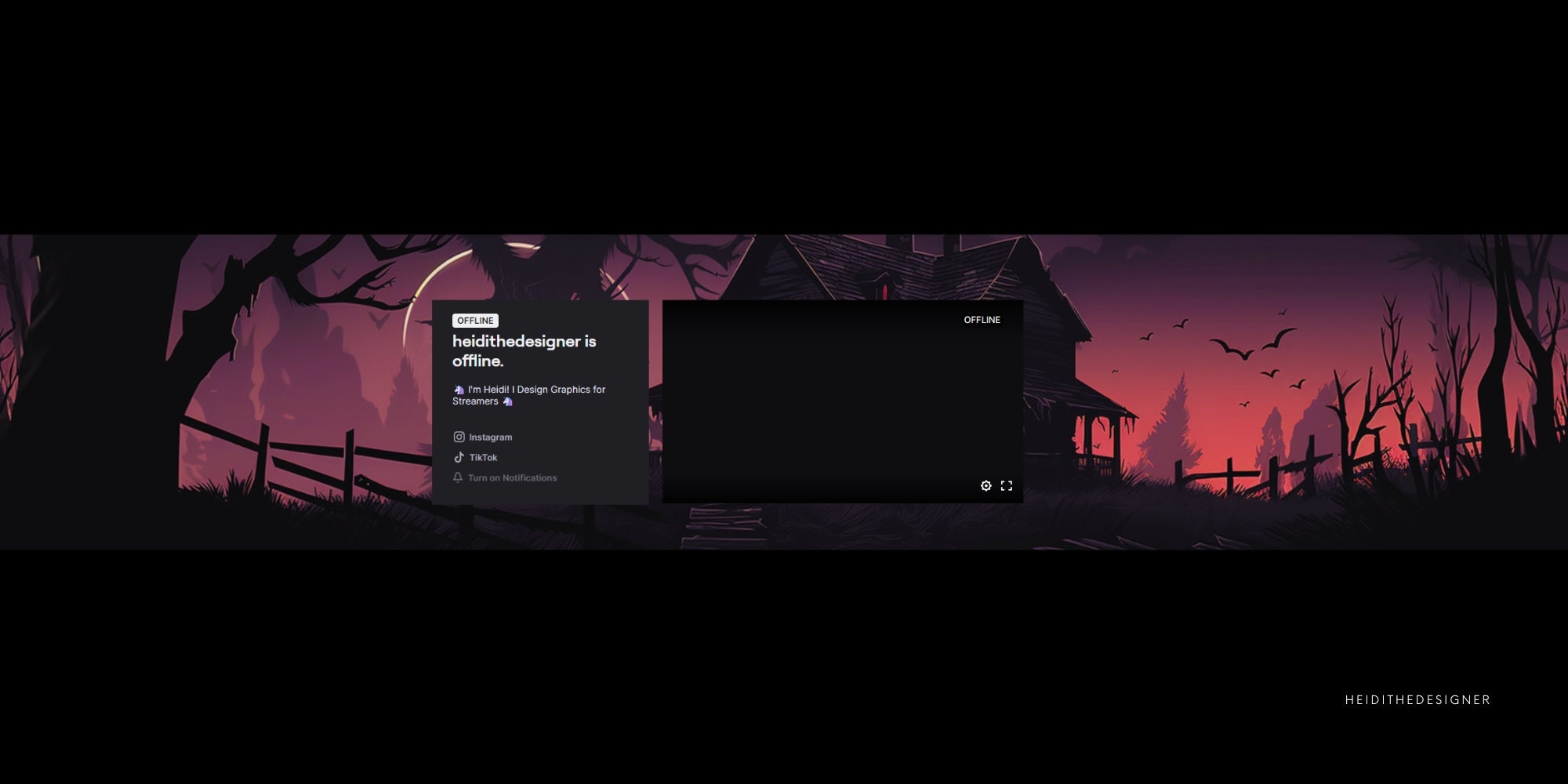 Twitch Profile Banner Horror Overlay Goth Twitch Overlay Streamer ...
