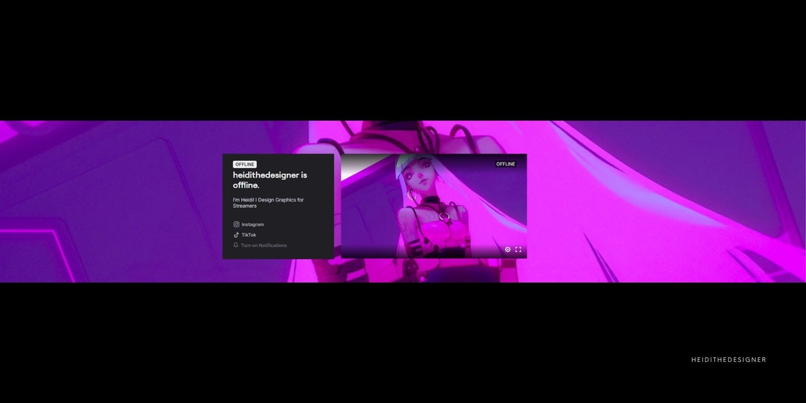 Twitch and Kick Offline Banner Pack: Pinky Twitch Profile Banner, Kick ...