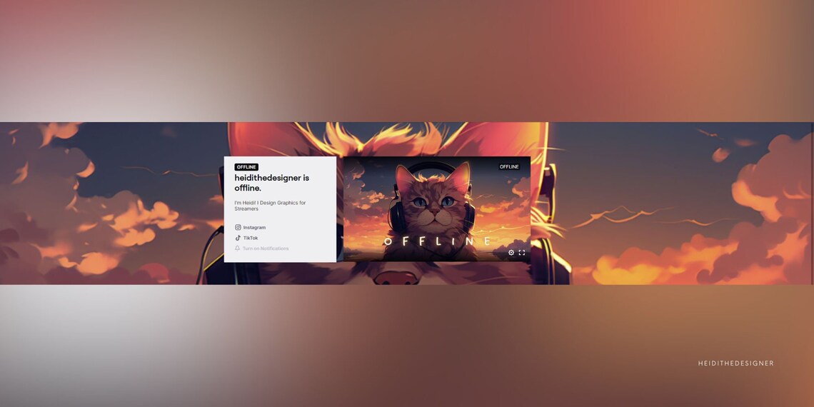 Cozy Cat Twitch & Kick Banner Package – Streaming Graphics (PNG) - Etsy