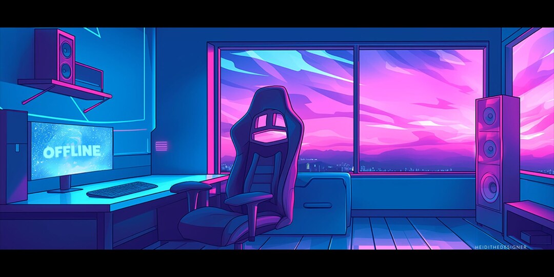 Twitch and Kick Background Banner Pack (lofi Aesthetic): Pinkys ...
