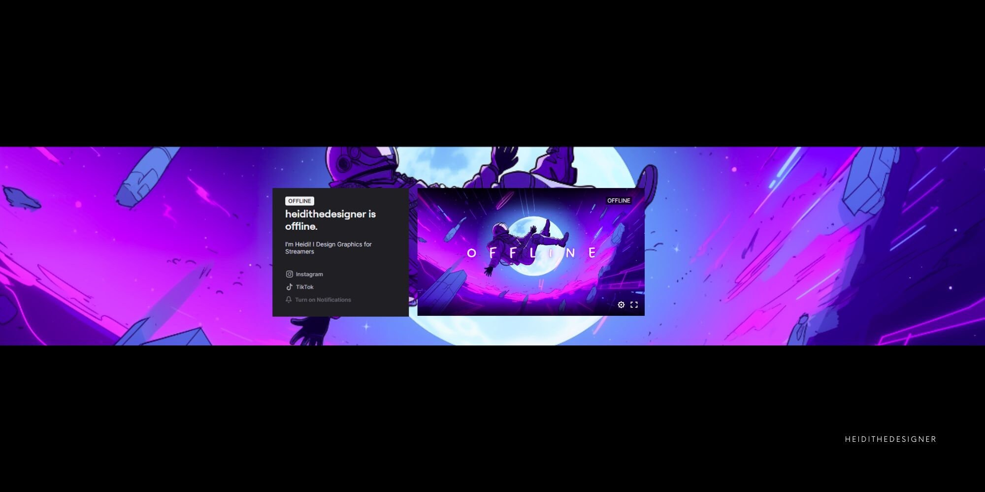 Twitch and Kick Offline Banner Pack (lofi Aesthetic): Falling Astronaut ...