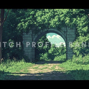 Forest Twitch Banner, Stone Arch Banner, Rustic Stream Design, Custom ...