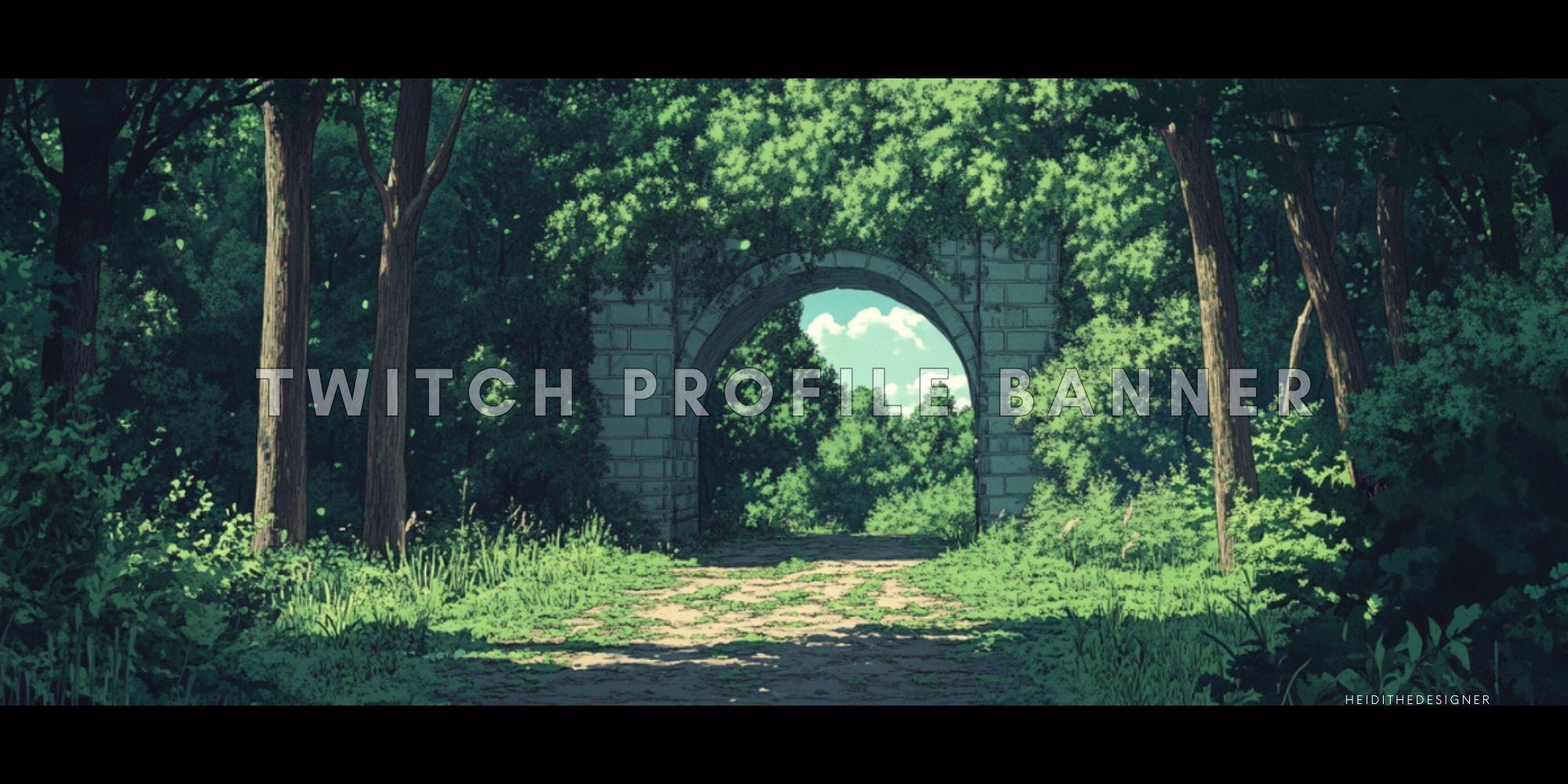 Forest Twitch Banner, Stone Arch Banner, Rustic Stream Design, Custom ...