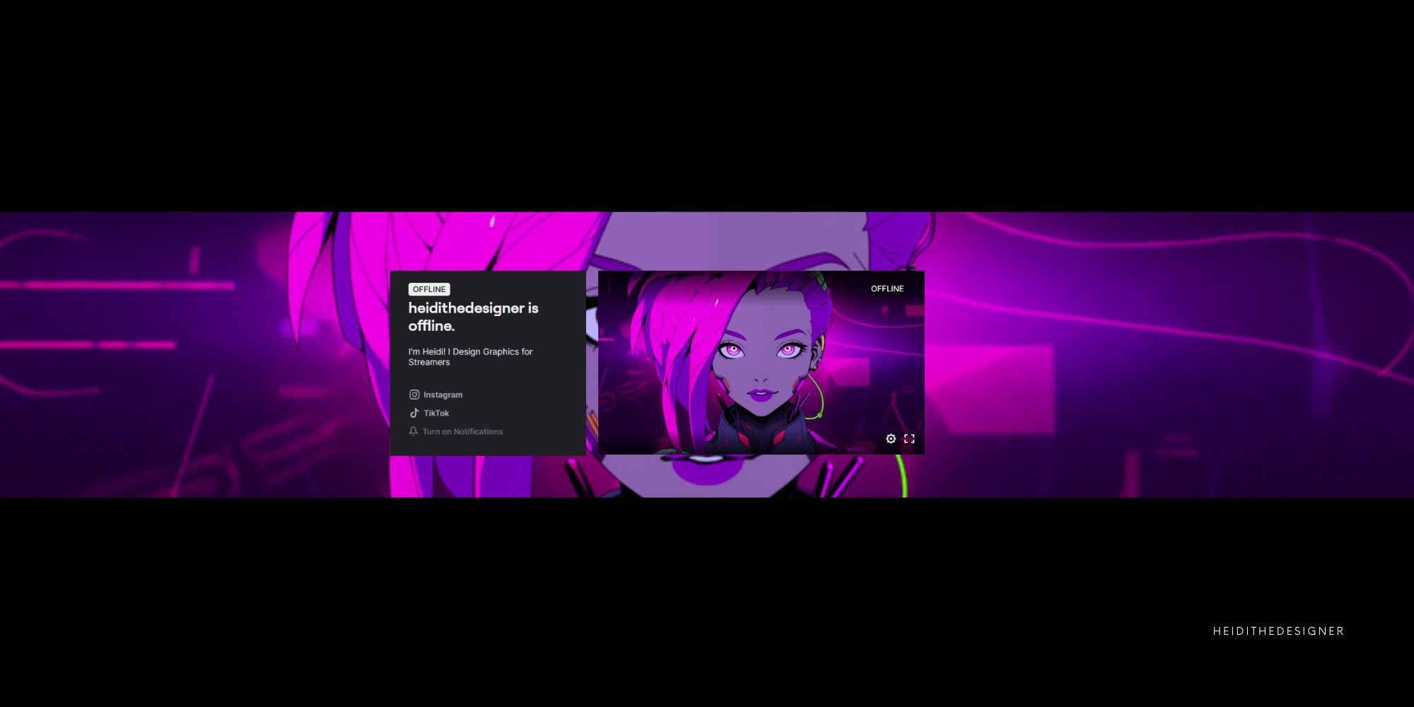 Twitch and Kick Offline Banner Pack (cyber Aesthetic): the Purple Pink ...