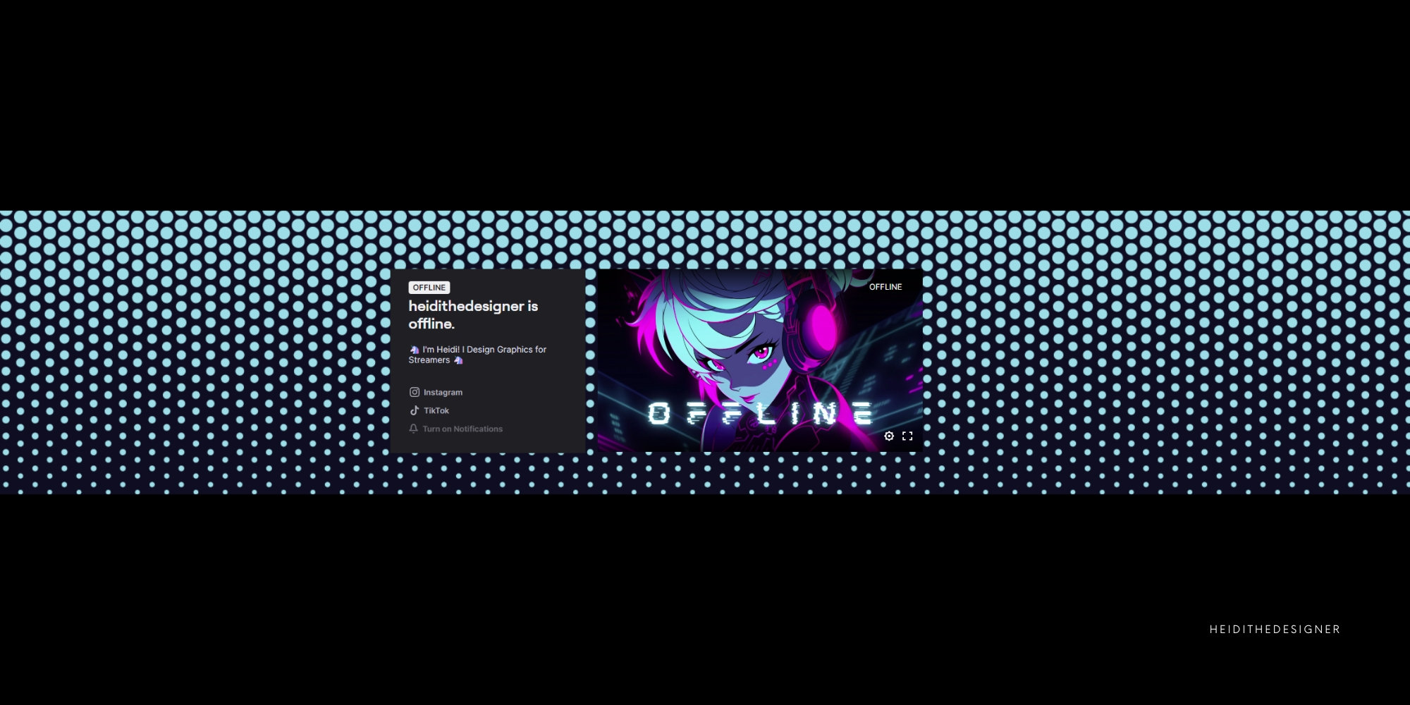 Anime Cyberpunk Twitch Overlay Package – Profile Banner, Wallpaper (PNG ...