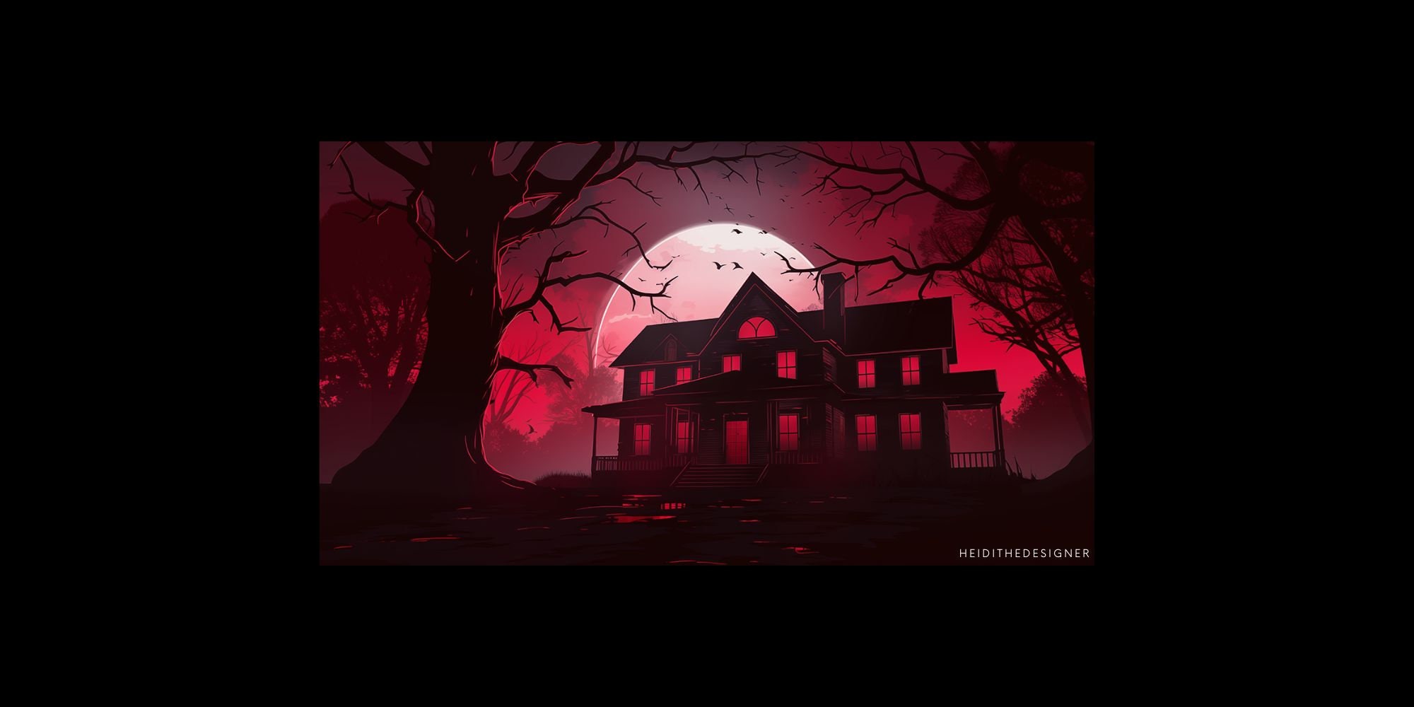 Kick and Twitch Background Banner Pack scary Aesthetic: Horror House 2 ...