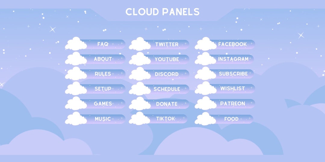 Twitch Panels Cloud Twitch Panels Sky Twitch Panels Cute - Etsy