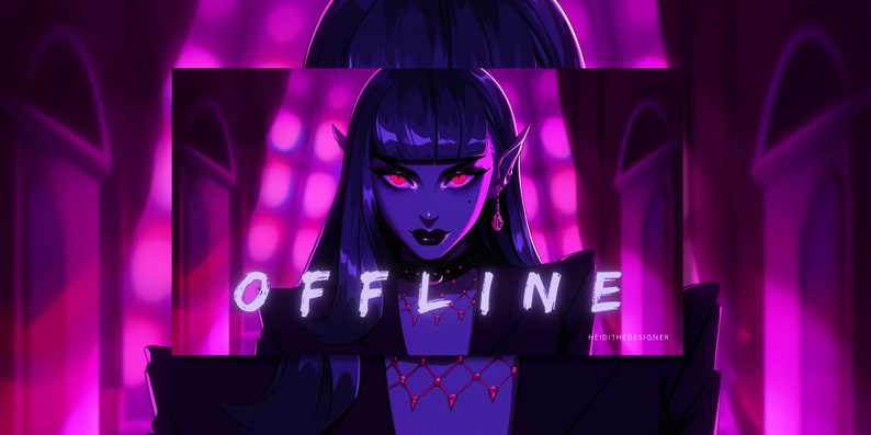 Twitch and Kick Offline Banner Pack (scary Aesthetic) Vampire Twitch ...