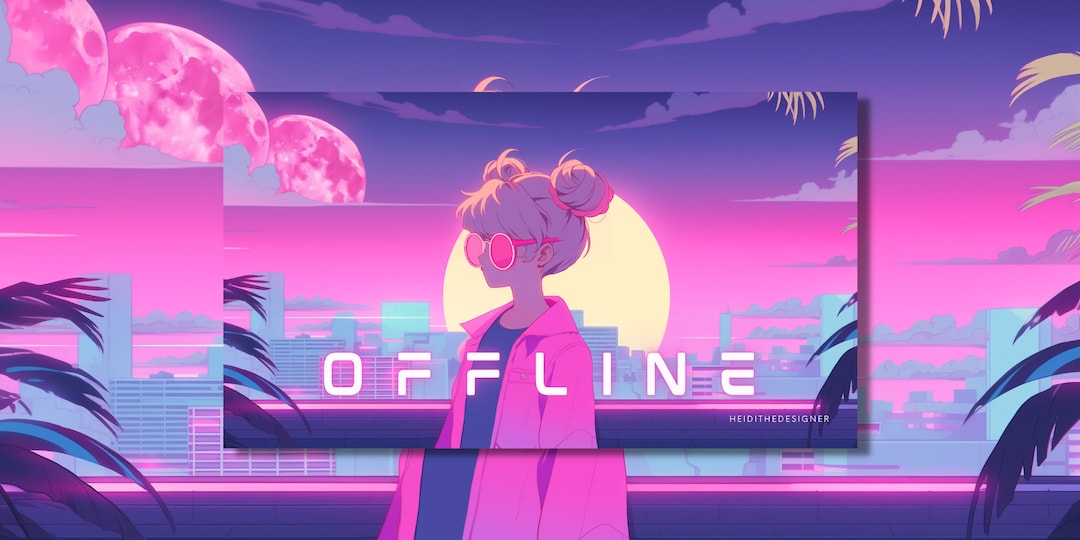 Twitch and Kick Offline Banner Pack (80's Aesthetic) Twin - Twitch ...