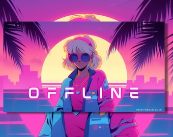 Twitch and Kick Offline Banner Pack 80's Aesthetic Bakpak Twitch ...