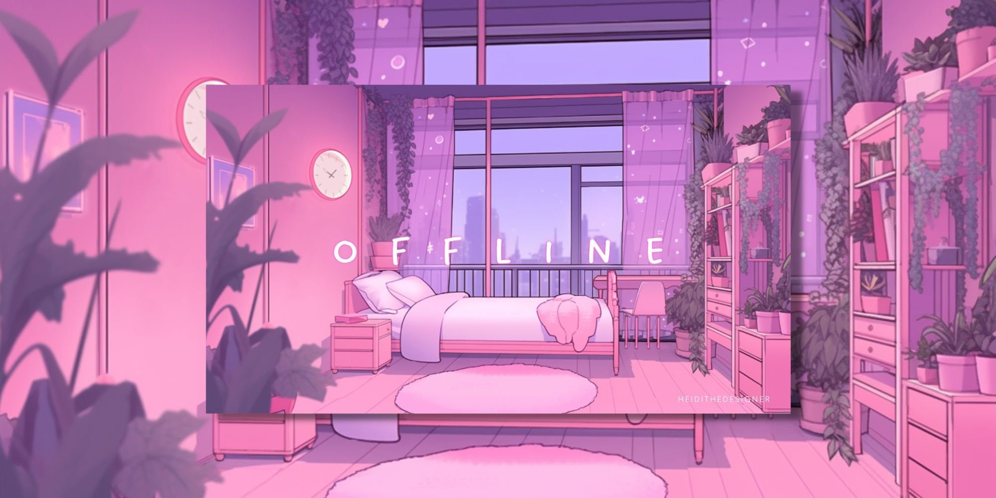 Sunset Studio Lofi Twitch and Kick Banner Set - Twitch Offline Banner ...