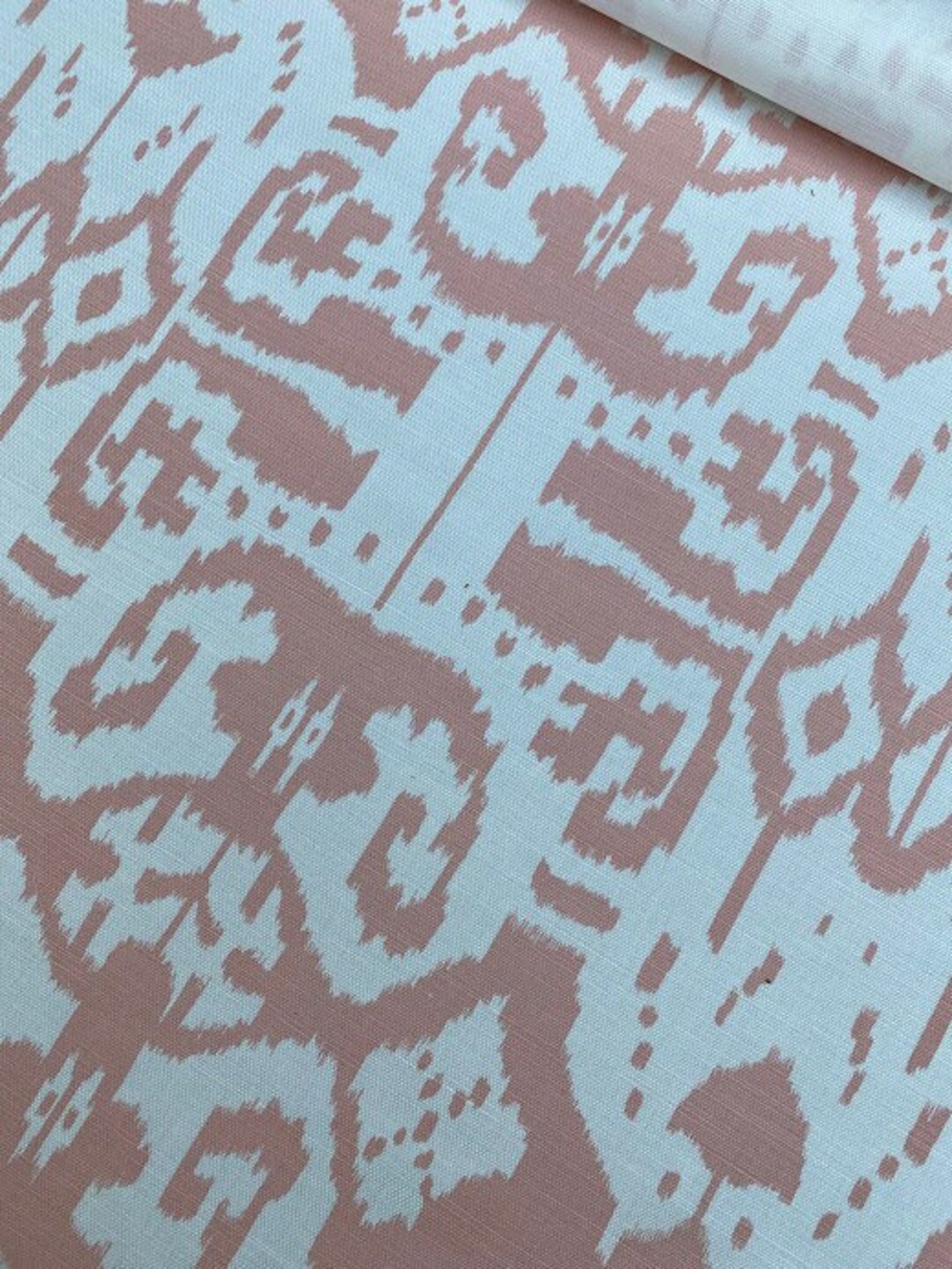 2 Yards 5 Inches Quadrille Island Ikat Linen Cotton Blend Fabric - Etsy