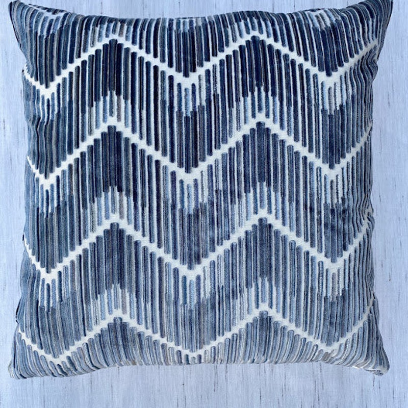 Blue Velvet Lumbar Pillow - Etsy