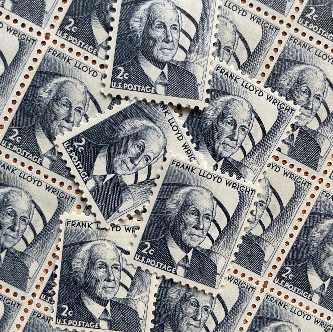 10 Frank Lloyd Wright 2 Cent Vintage Postage Stamps. Wedding Postage ...