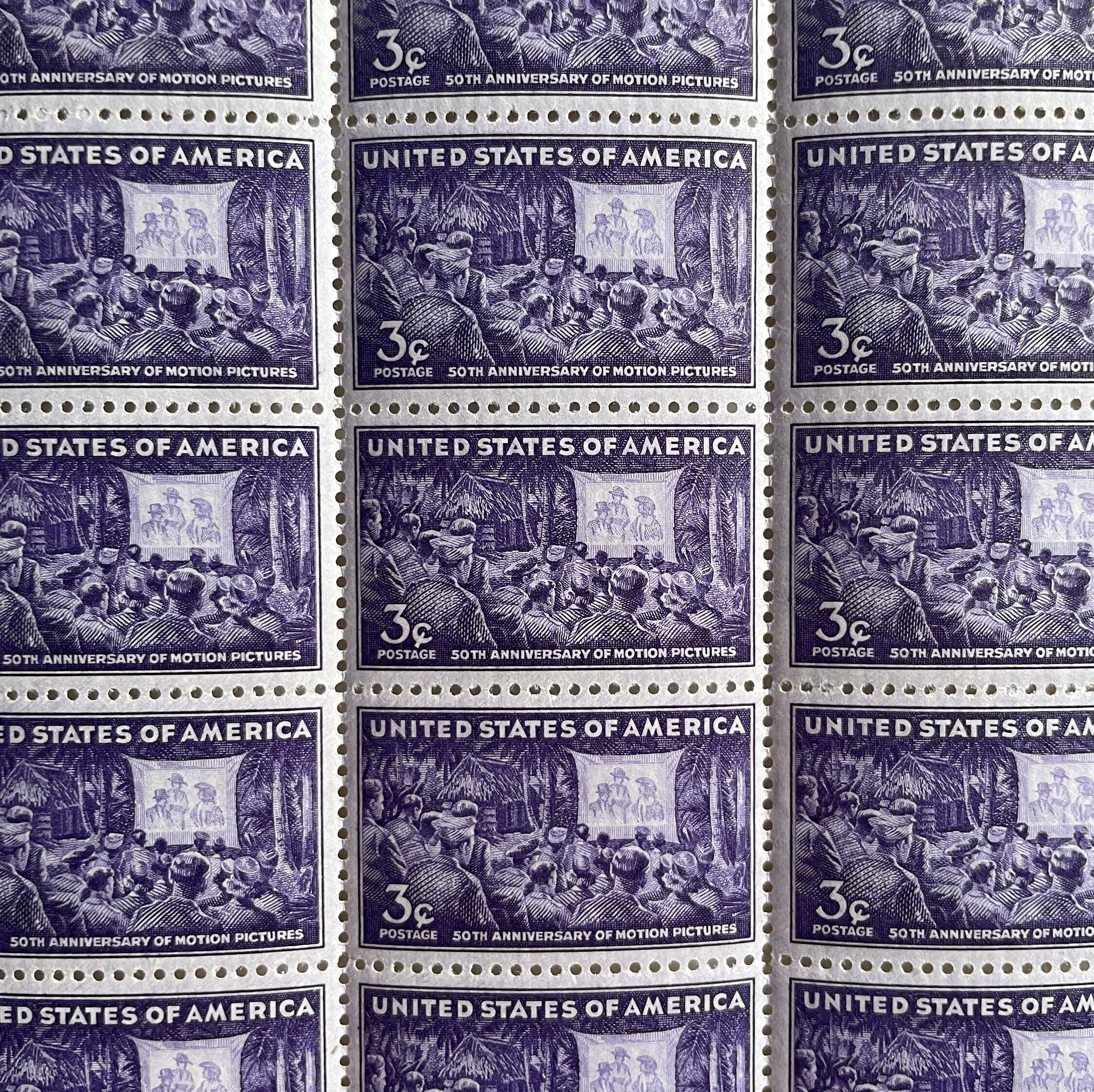 10 Motion Pictures 3 Cent Vintage Postage Stamps. Movies | Etsy