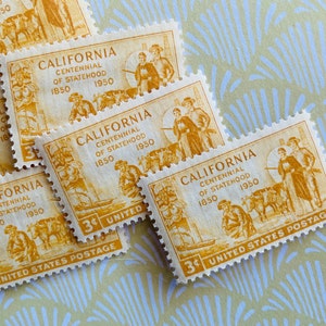 10 California Statehood 3 Cent Vintage Postage Stamps. Yellow Postage ...
