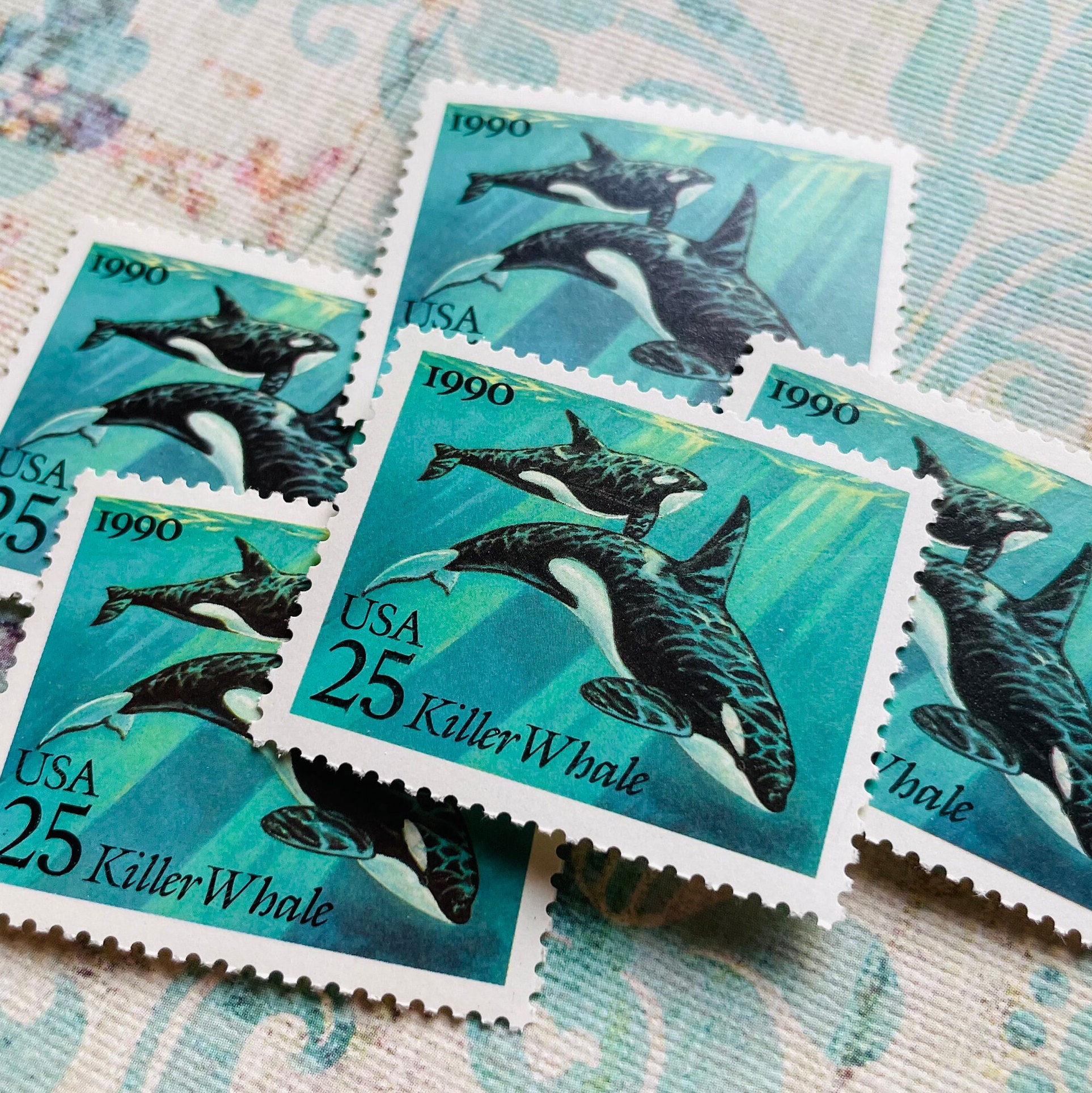 5 Killer Whale 25 Cent Vintage Postage Stamps. Orcas Sea | Etsy